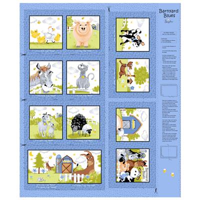 Susybee - Barnyard Blues Book Panel | Canadian National Fabric